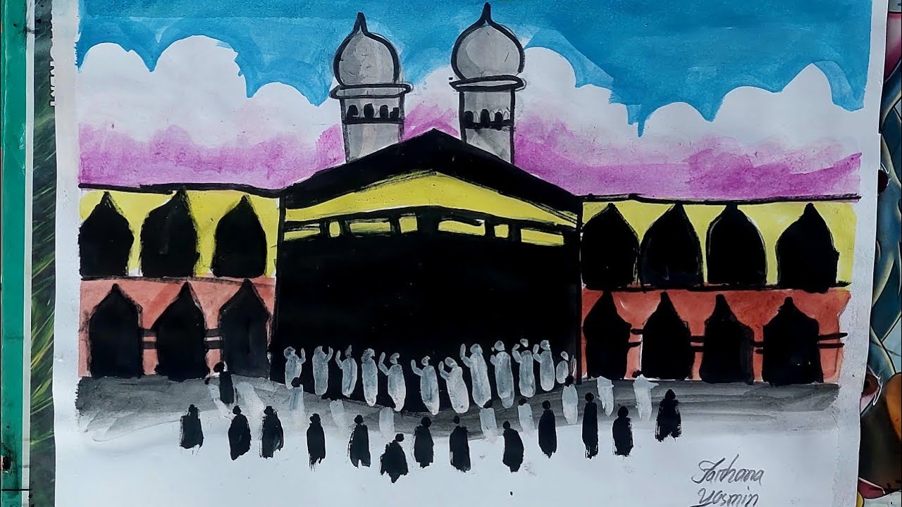 🕋 How to draw Kaaba drawing step by step very easy 🕋 - YouTube