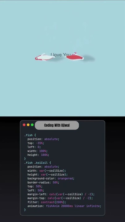 Create This Fish of Love Animation Using ONLY HTML & CSS 💖 - YouTube
