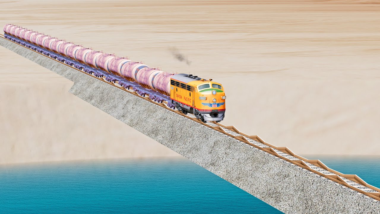 Train vs Speed bumps- Beamng Drive - YouTube