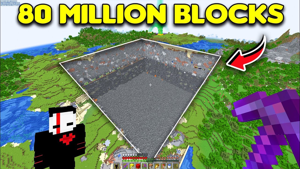 REMOVING 80 MILLION BLOCKS in Minecraft Hardcore (Hindi) - YouTube