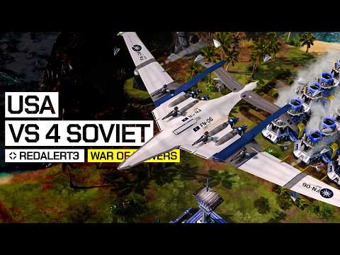 Red Alert 3 [War of Powers Mod] - USA vs 4 Soviet Brutal AI