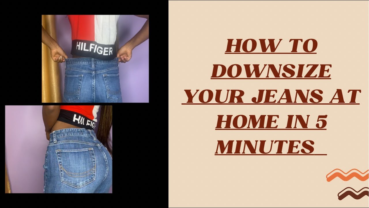 How to downsize your Jeans at home no sewing machine needed - YouTube