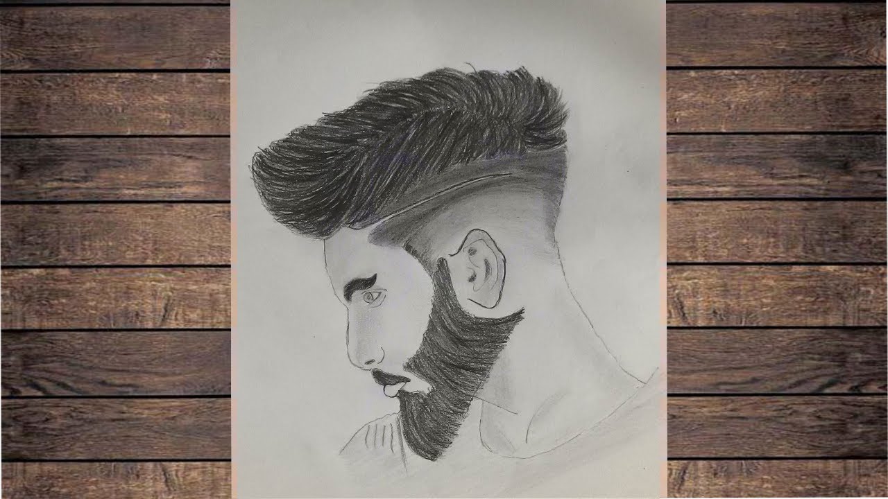 How Draw a Boy with beard step by step | Boy with Beard Pencil Sketch ...