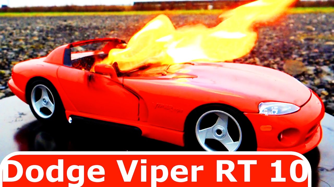 Burning My Dodge Viper RT 10!! The Car is of FIRE!! Just a Toy??? - YouTube