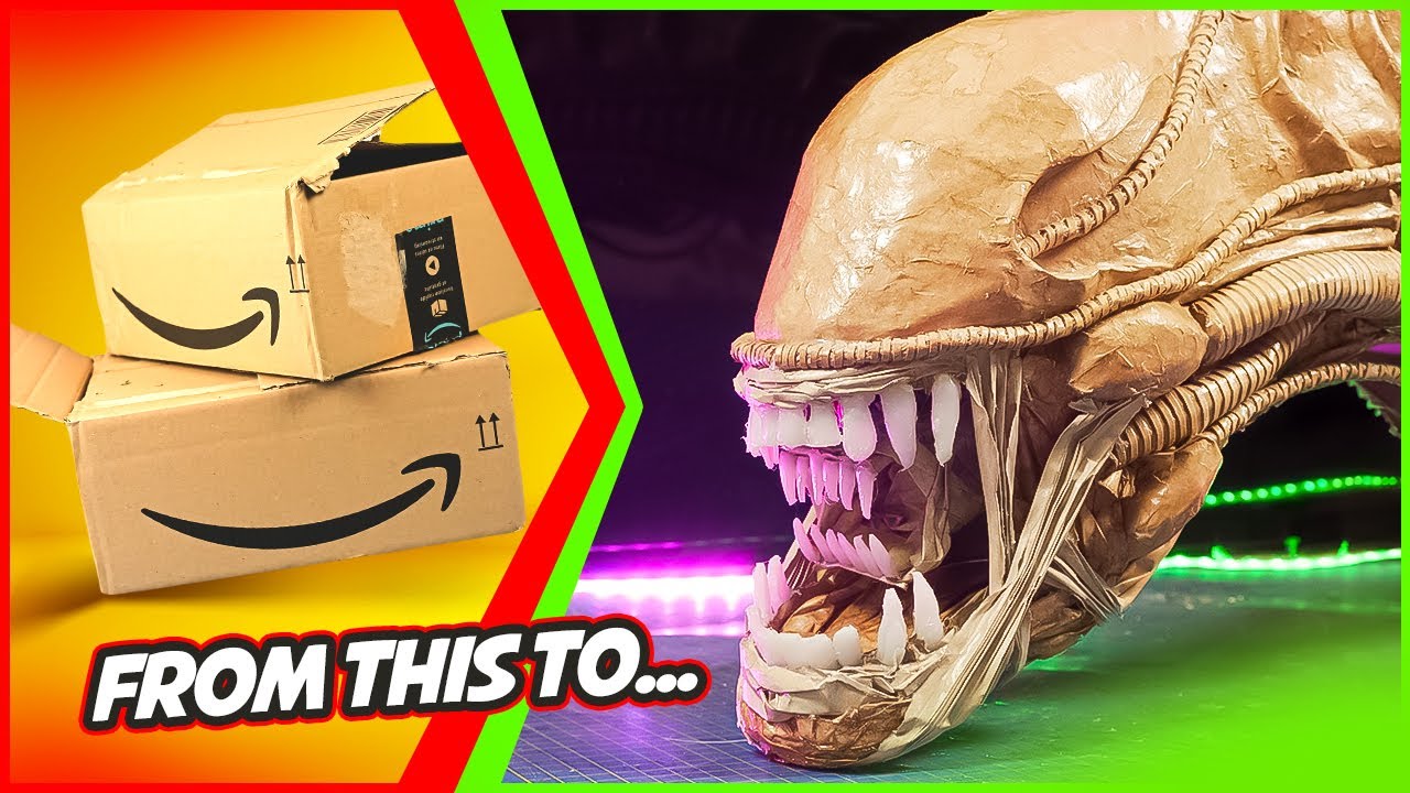 Make An Impressive Xenomorph Mask With Cardboard! - YouTube