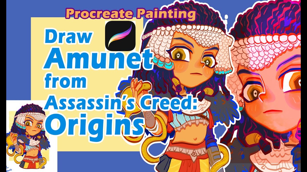 Drawing Amunet from Assassin's Creed:Origins(App:Procreate) - YouTube
