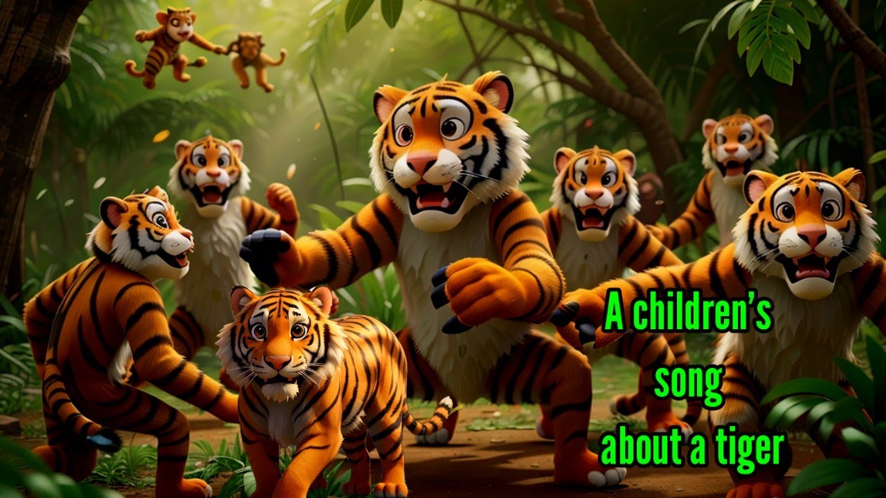 A Kid's song about a tiger 🐅|| tiger cartoon video || kids nursery ...