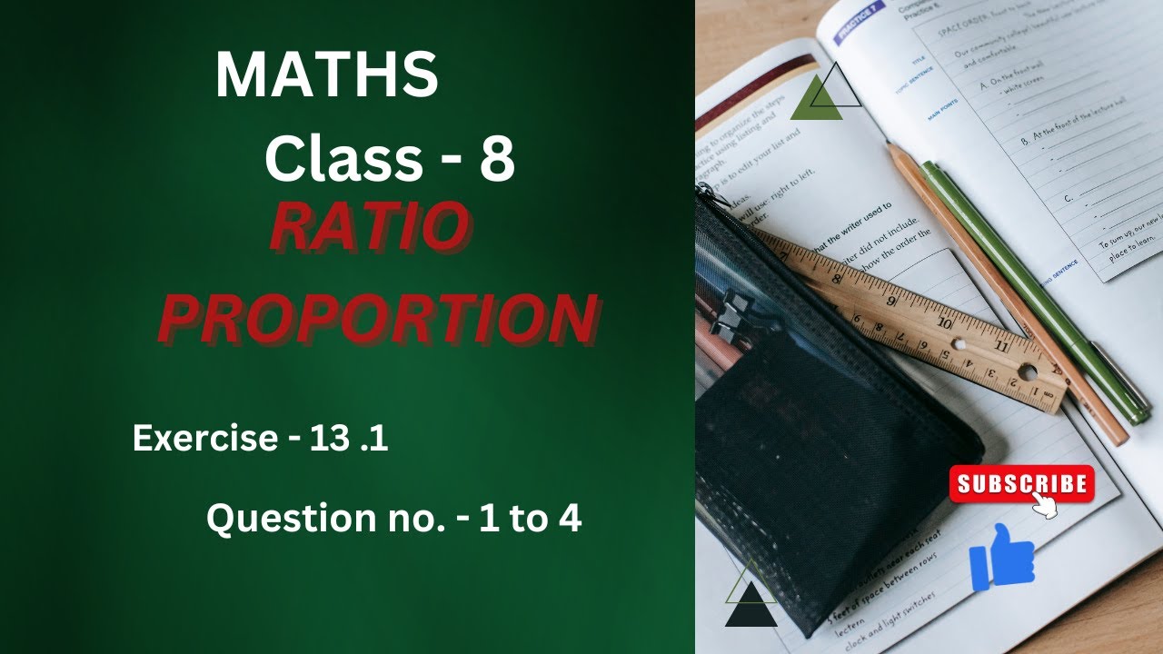 # Ratio and proportion class 8th exercise 13.1 cbse board - YouTube