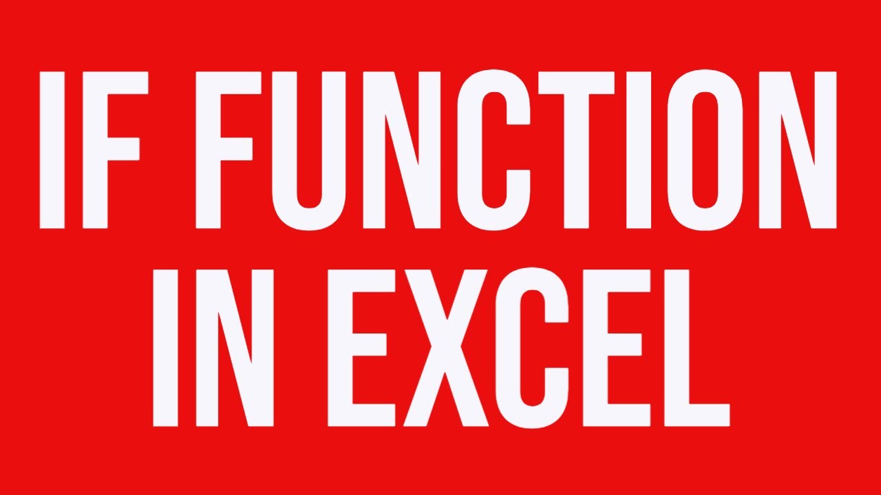 If Function Excel Youtube 8570