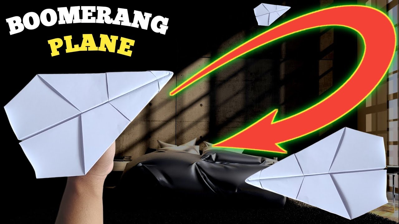 How To Make Paper Plane Boomerang - Boomerang Paper Airplane (50) - YouTube