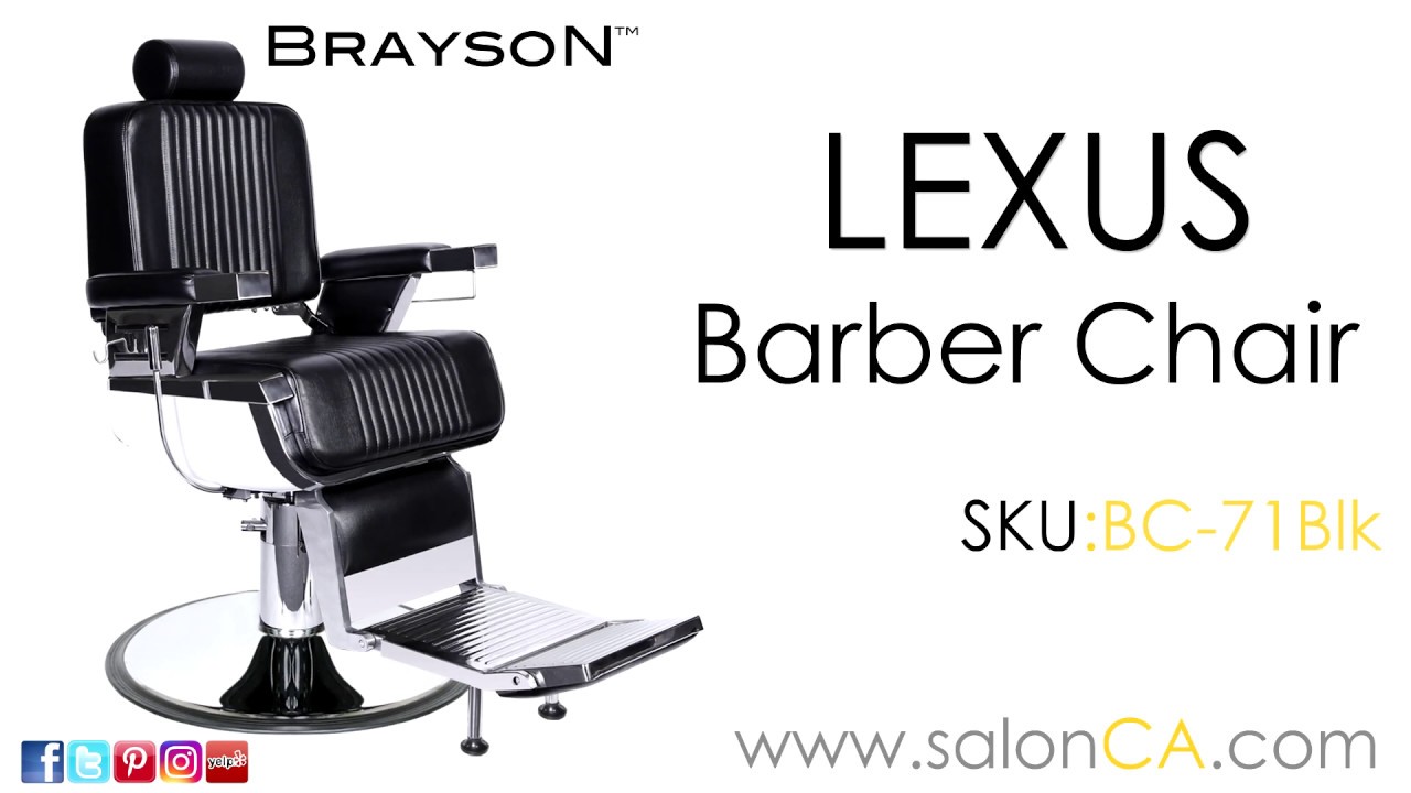 BC-71BLK LEXUS Barber Chair w Heavy Duty Base - YouTube