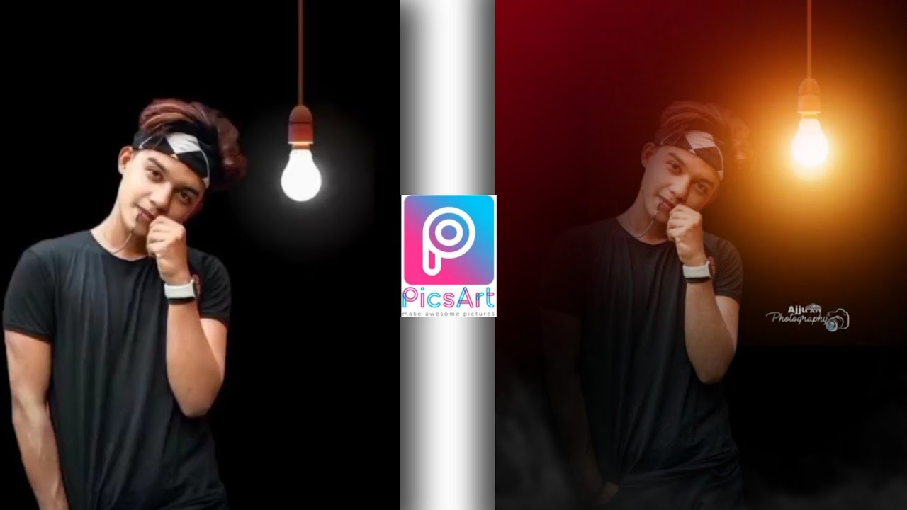 Dark light bulb editing full tutureal||Picart app||Ajju Art Photography ...