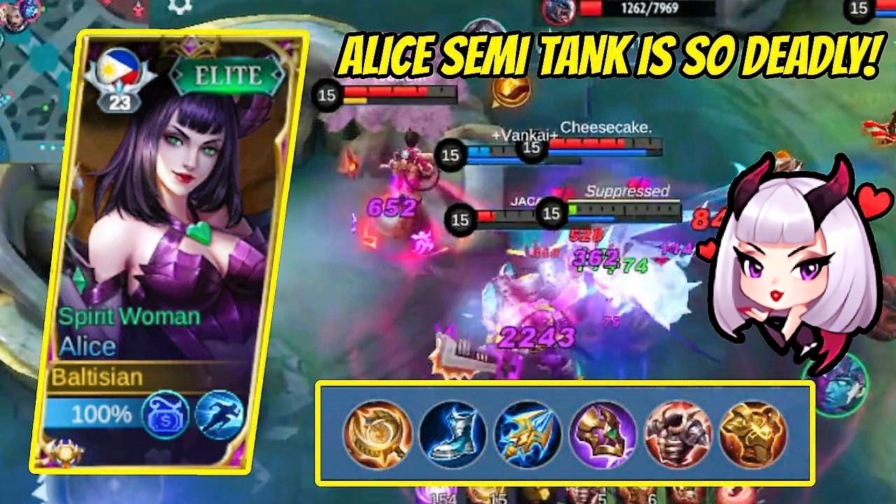 ALICE SEMI TANK BUILD EPIC COMEBACK! TANKY BUT DEADLY! -MLBB - YouTube