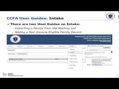 Child Care Financial Assistance (CCFA) System - YouTube