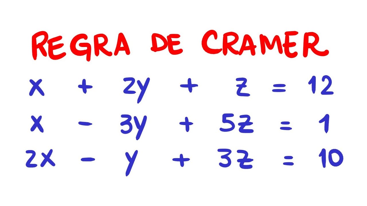 REGRA de CRAMER PARA SISTEMAS 3X3 - YouTube