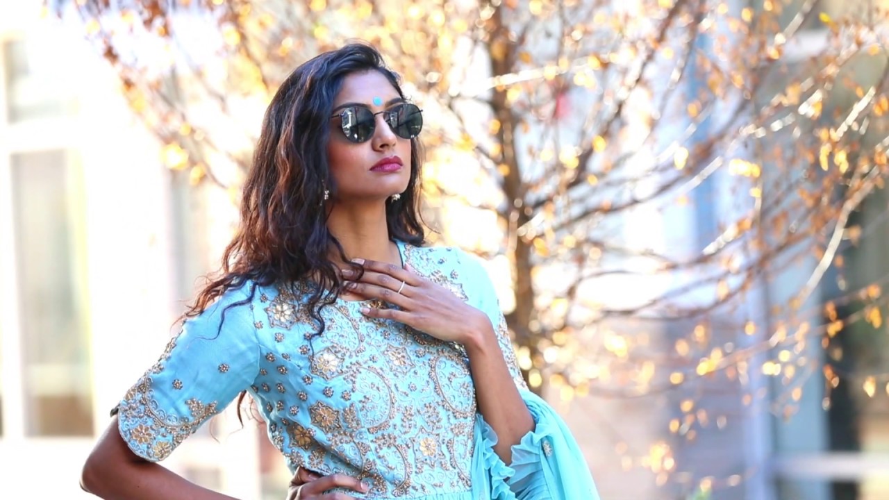 Video 135: Be the Highlight of Summer Occasion in a Powder Blue Indian ...