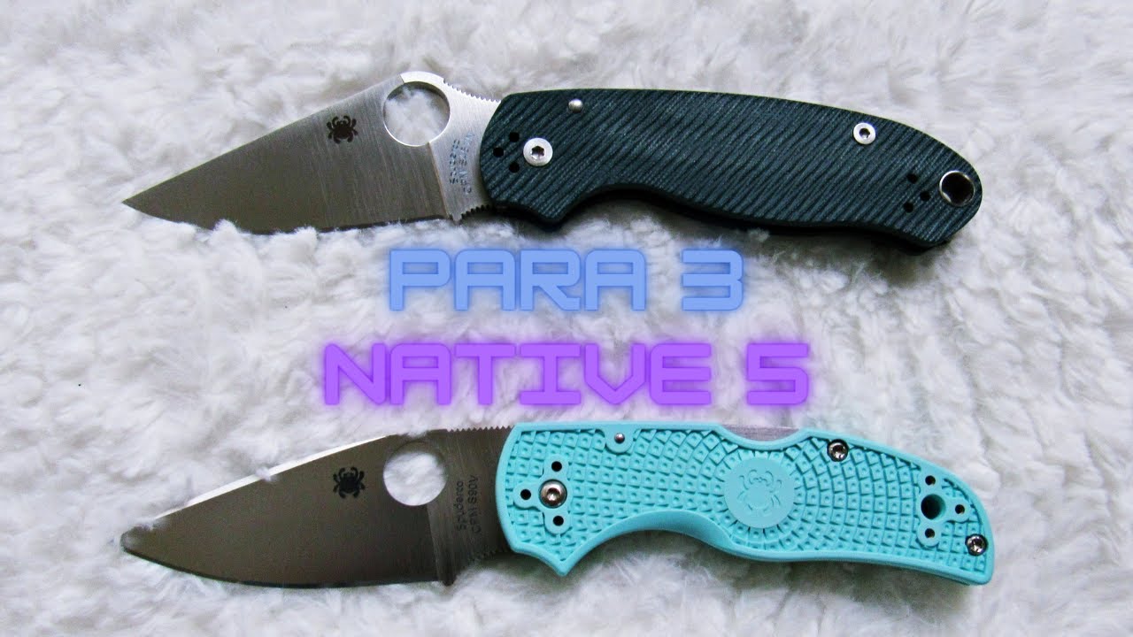 Spyderco Para 3 and Native 5: Knife Comparison - YouTube