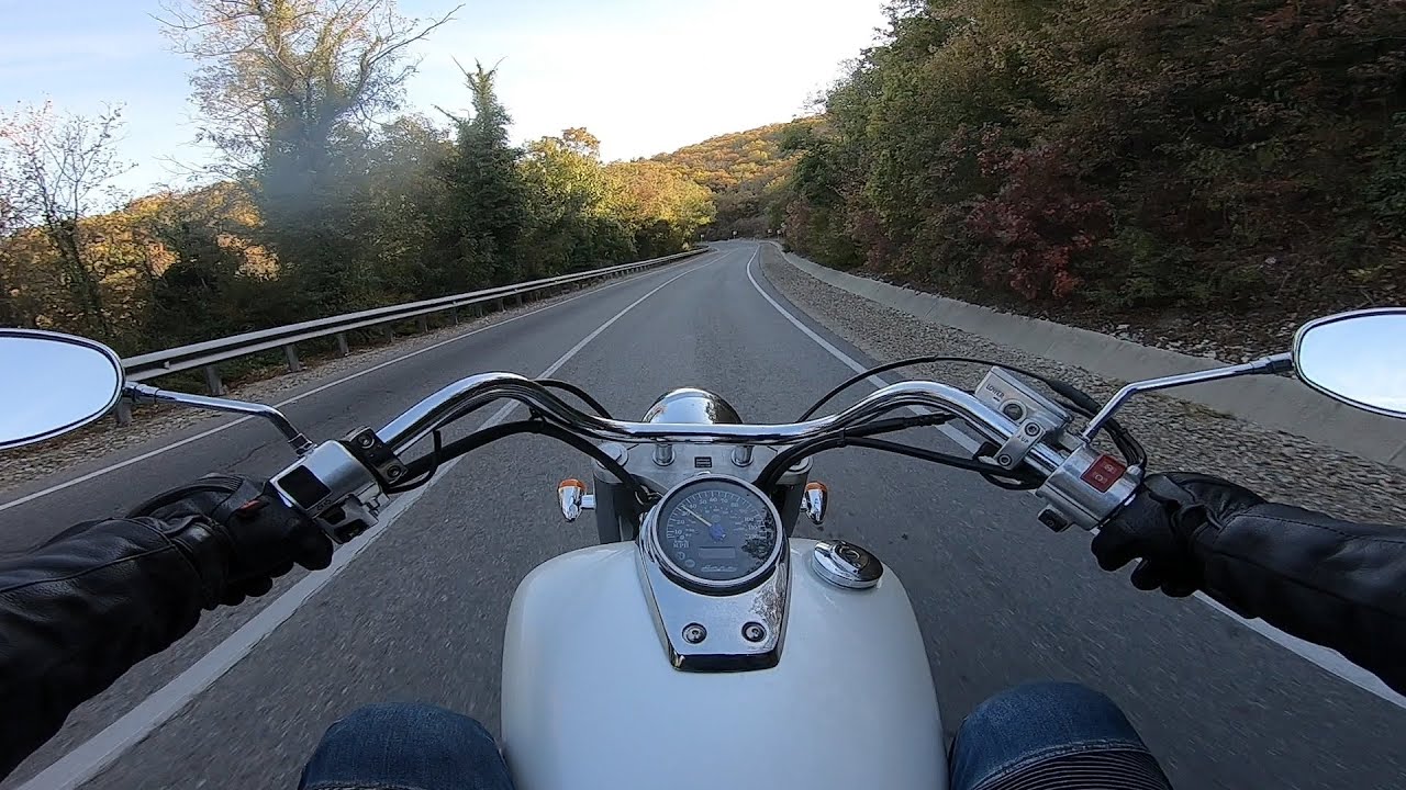 Riding a motorcycle Honda Shadow Aero 750 #28 || Day riding (No music ...
