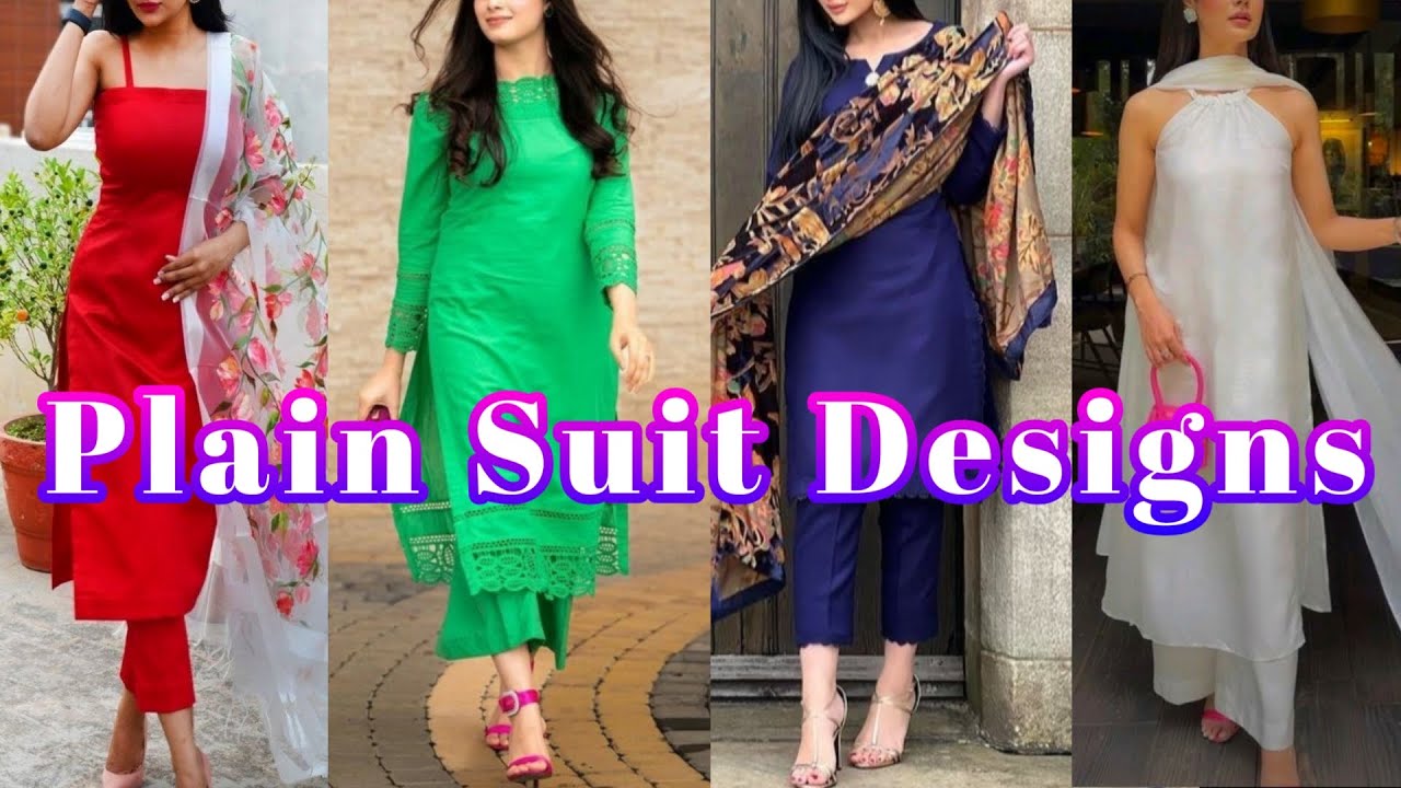 Beautiful Plain Suit Design Ideas 2024 | Summer Plain Suit Style ...
