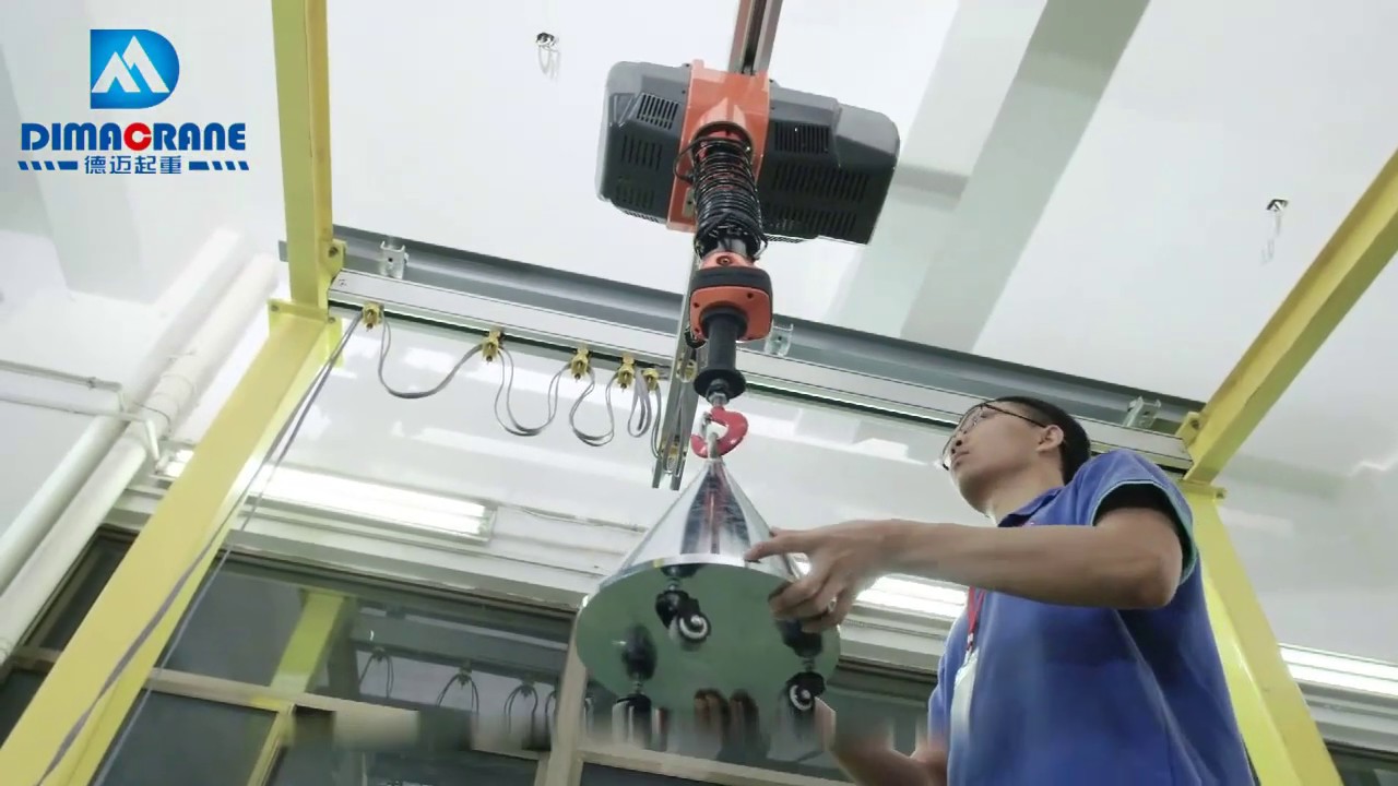 KBK-A aluminum crane system with smart lifter - YouTube
