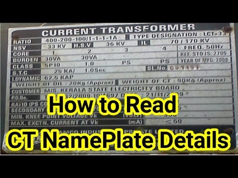 Current Transformer Name plate details in tamil - YouTube