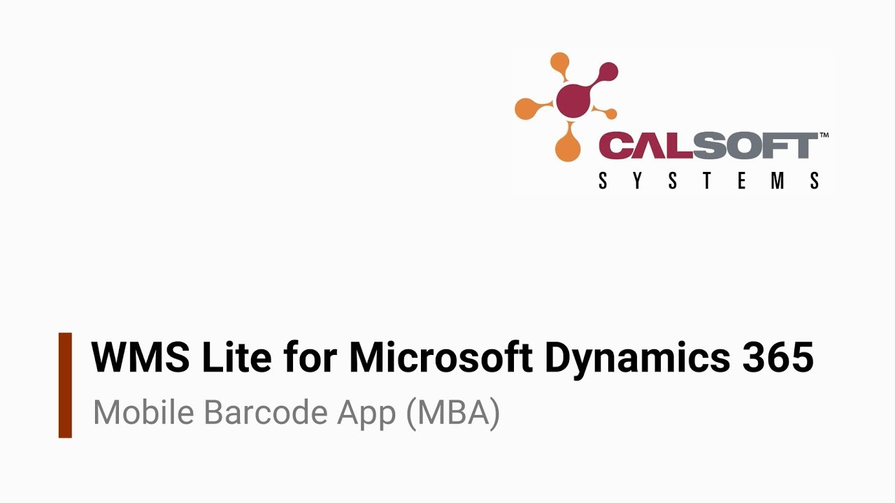 WMS Lite for Microsoft Dynamics 365 - Mobile Barcode App - YouTube