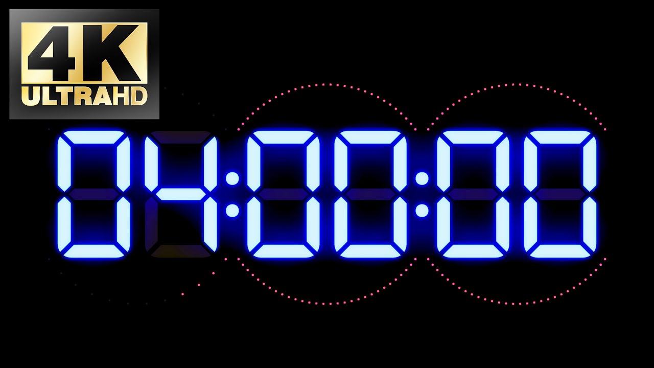 4 hours | Timer, alarm for training, meditation, cooking, sleep - YouTube