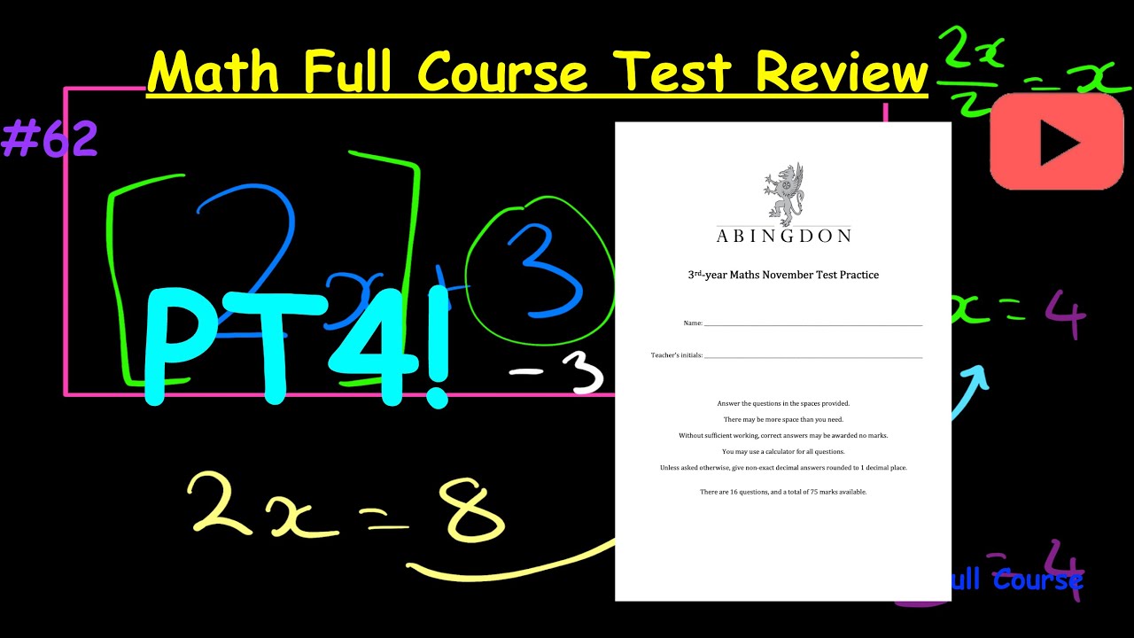 Math Full Course Test Pt 4 - Math Full Course @TheMathLab800 - YouTube