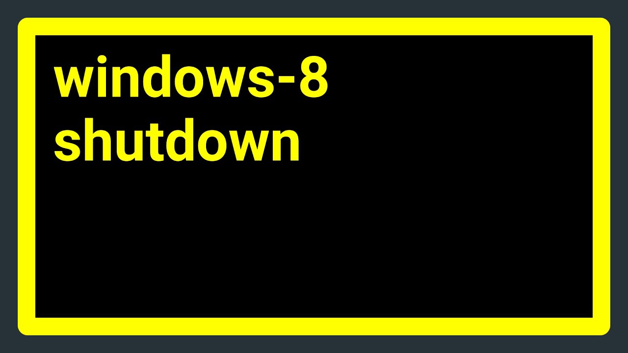 How do I shutdown Windows 8? - YouTube