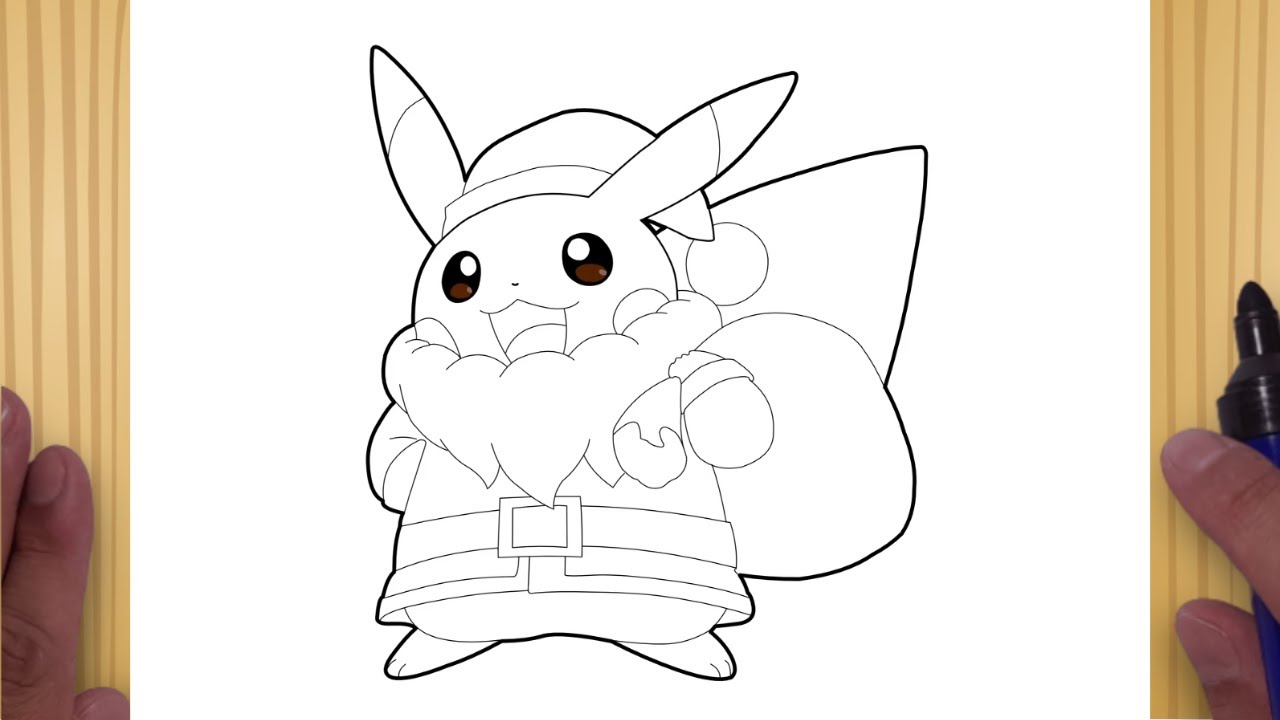 How to draw Christmas Pikachu #howtodraw #pikachu #santaclaus # ...