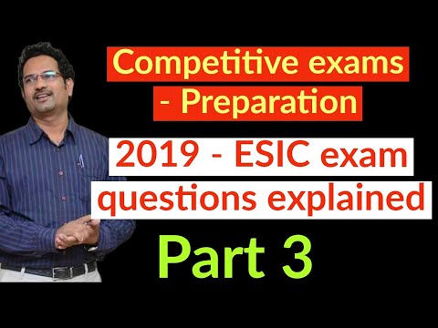 ESIC - 2019 question paper Answer explanation ( for all competitive ...