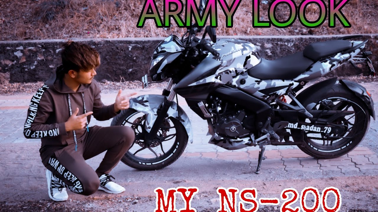 Pulsar NS200 Best Modification and Full Sticker wrap / ARMY Look / MD ...