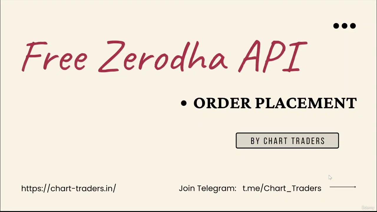 Free Zerodha API: Order Placement - YouTube
