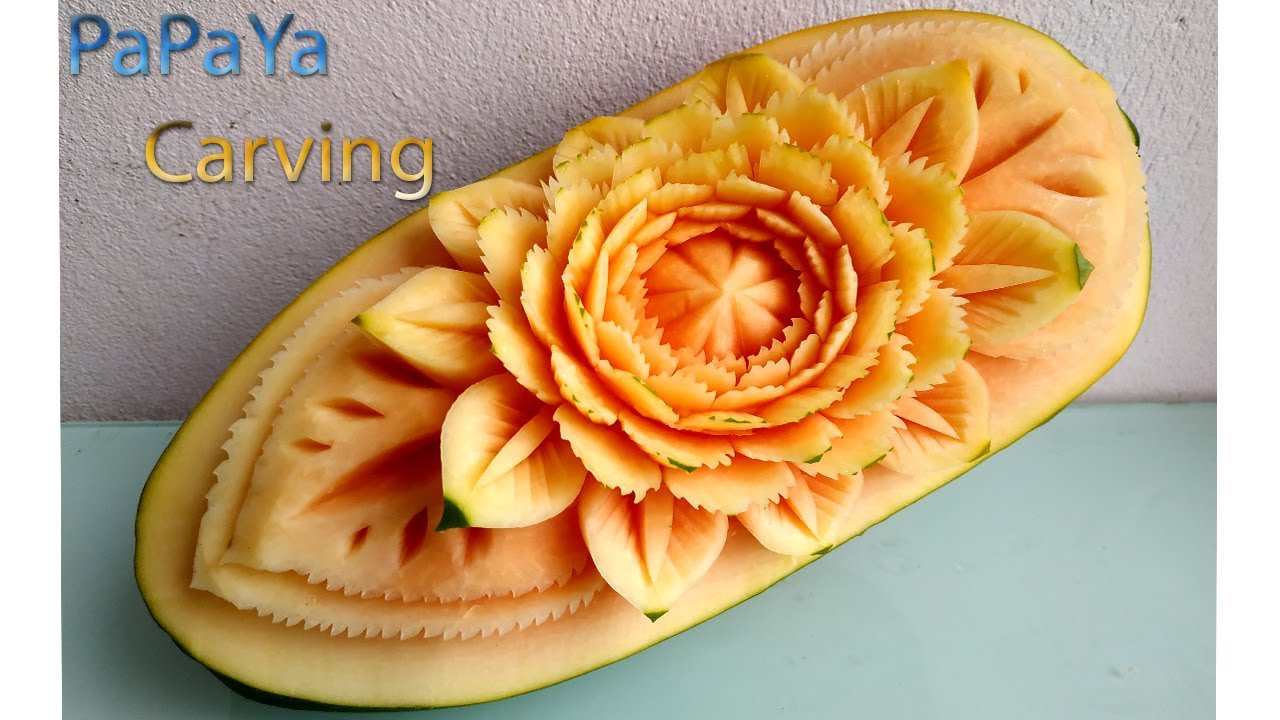 papaya carving | carving fruits | By BÀN TAY ĐEN #carving #watermelon # ...