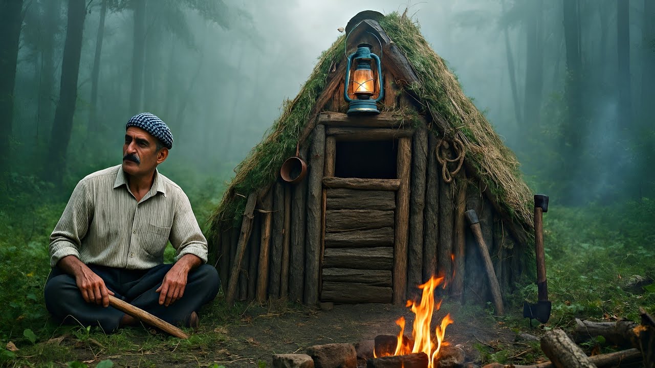 Bushcraft Camp in Mountains for Survival _Building a Secret Dugout ...