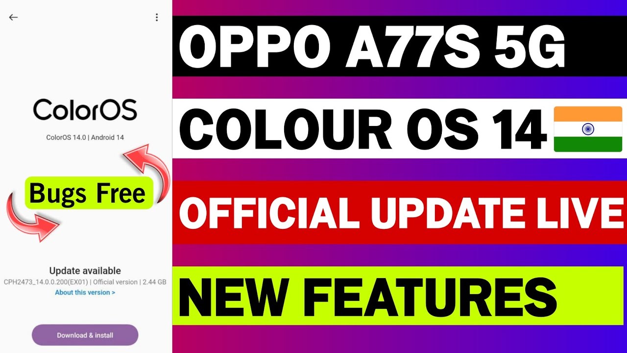 Oppo A77s Android 14 Colour OS 14 Official Update Live | New Features ...