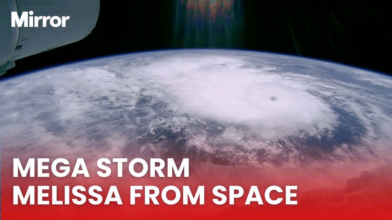INSANE space footage shows Hurricane Melissa's size - YouTube
