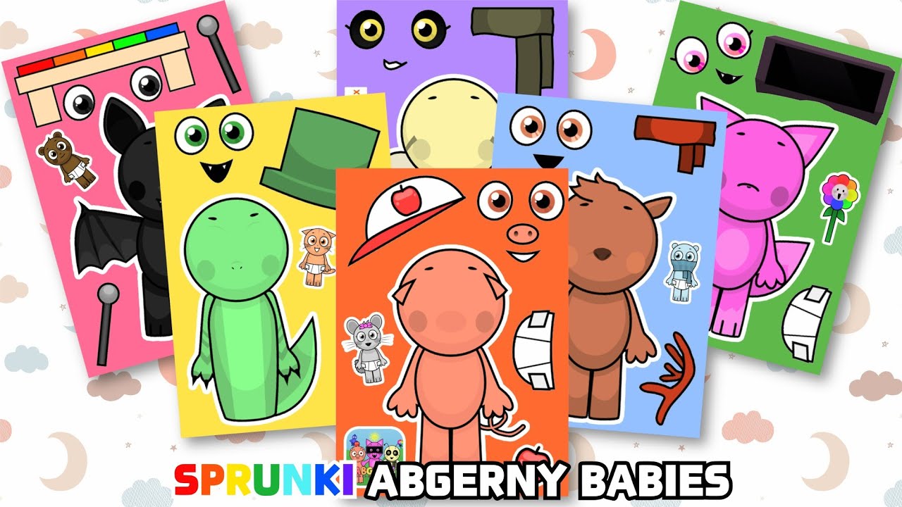 New SPRUNKI Abgerny Babies Sticker Book🐽 | 새로운 스프런키 애브거니 베이비 스티커북 ...