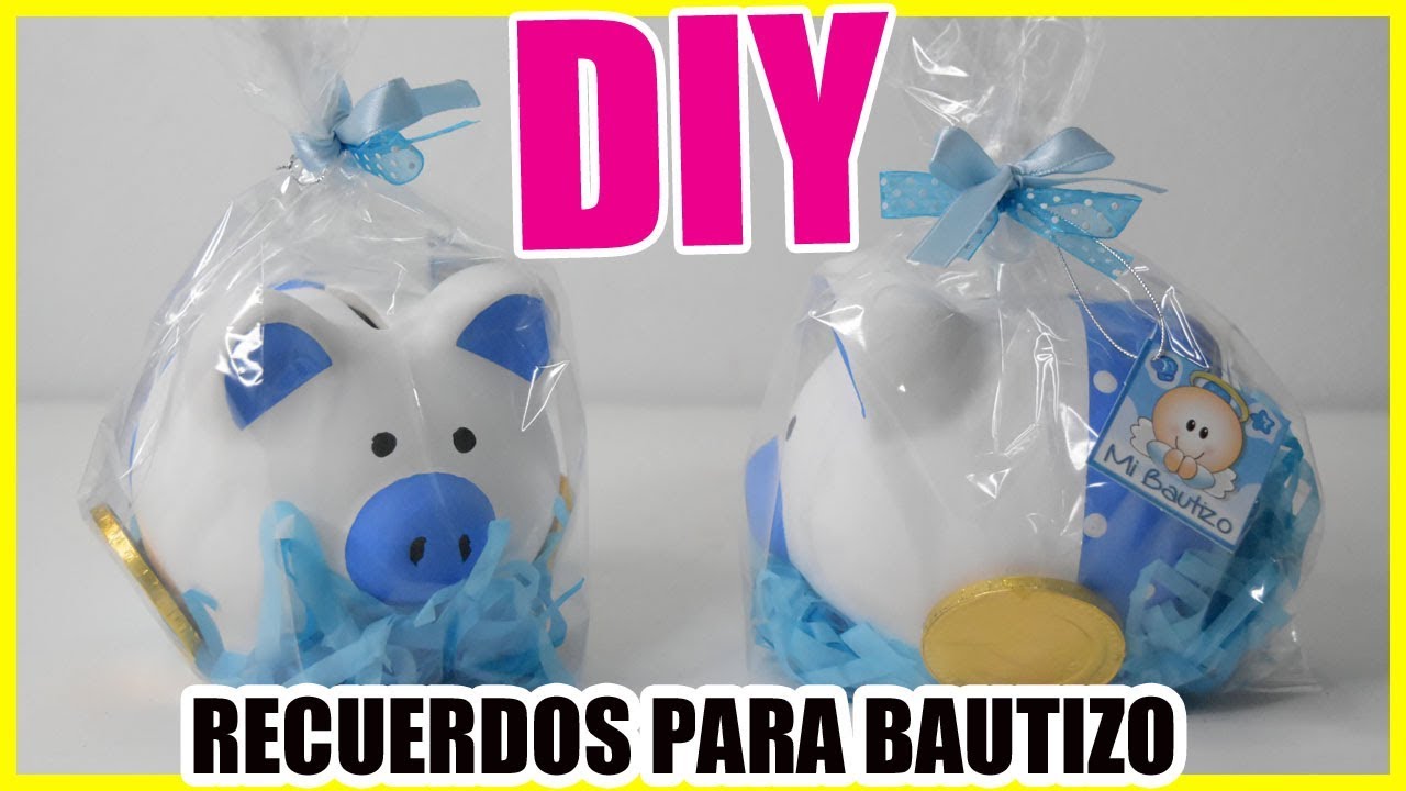 Cómo hacer ALCANCÍAS DECORADAS para Recuerdos de Bautizo | DIY | Nadia ...