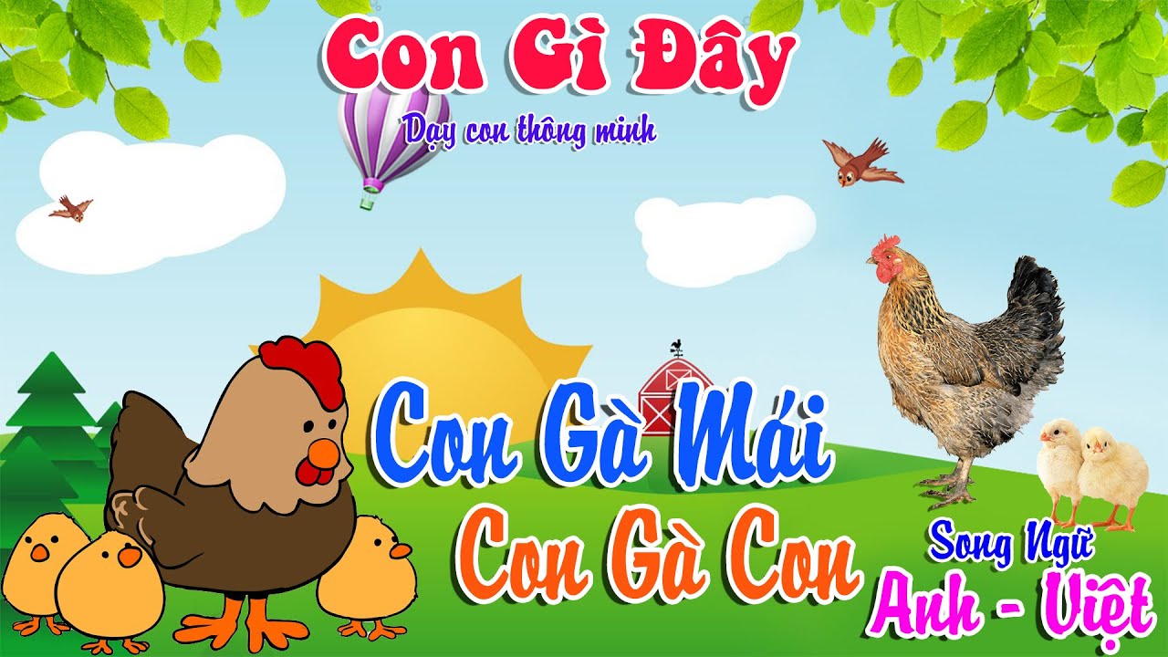 Con Gì Đây | Dạy Bé Đọc Tên Các Con Vật | Con Gà Mái & Con Gà Con - YouTube