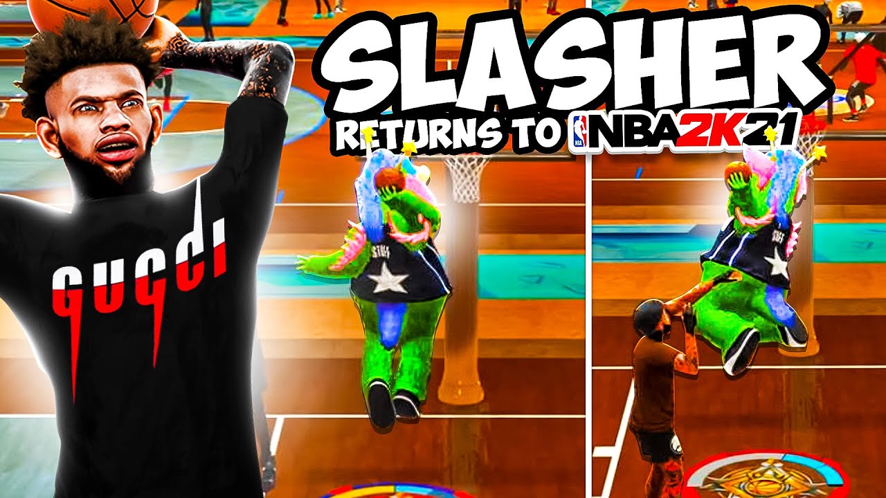 I came back to the NBA 2K21 1V1 STAGE COURT but on my SLASHER BUILD ...
