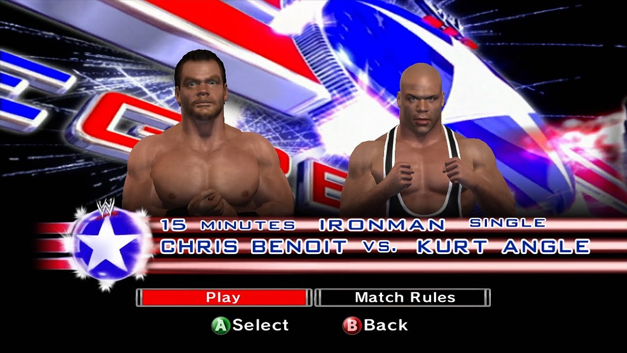 WWE SmackDown VS Raw 2007 Xbox360 - Chris Benoit VS Kurt Angle - Iron ...