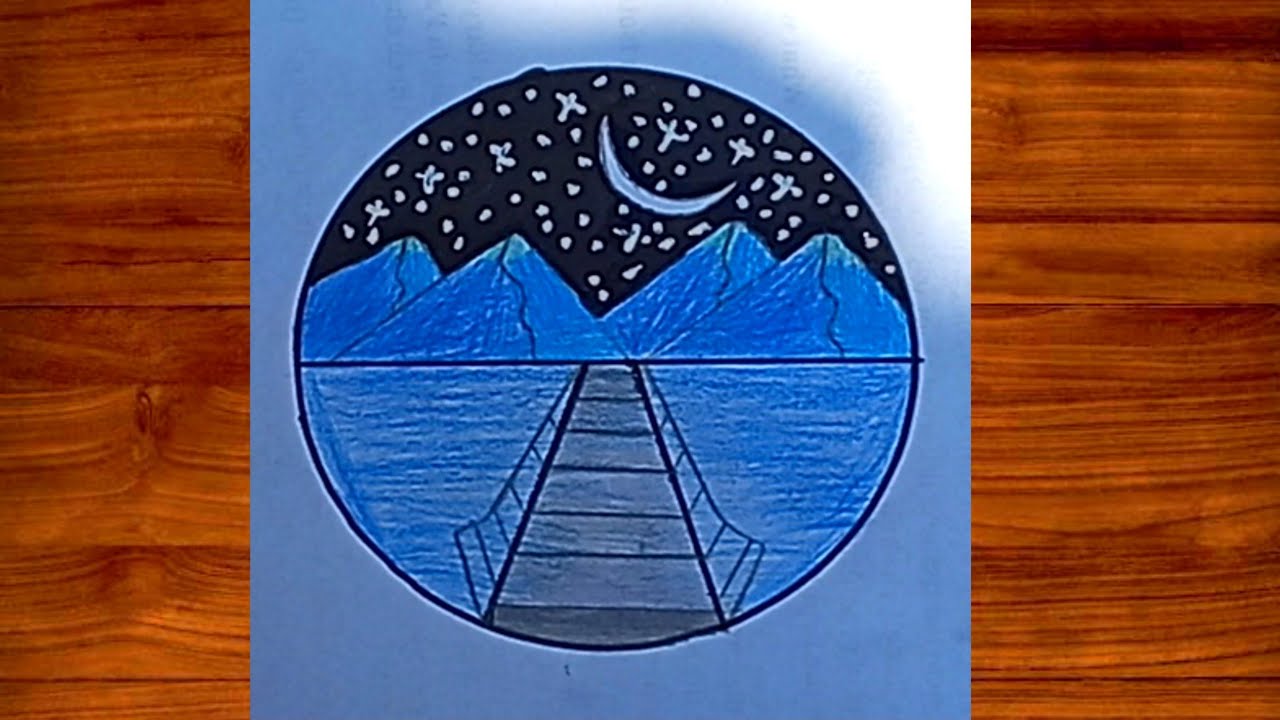 How to draw bride drawing scenery || beautiful sky drawing || Beautiful ...