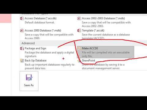 Convert accdb to accde Access Secure your database - YouTube