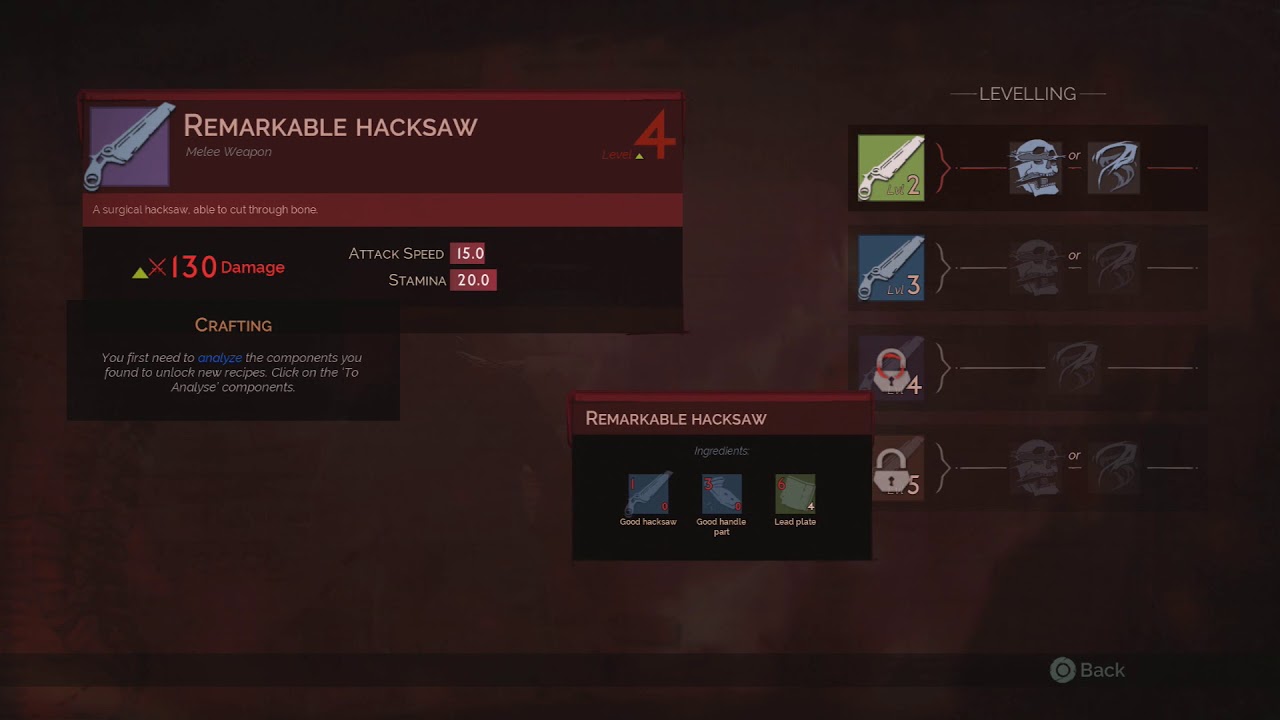 Vampyr - How to Upgrade Weapons (Work in Progress) Trophy/Achievement ...