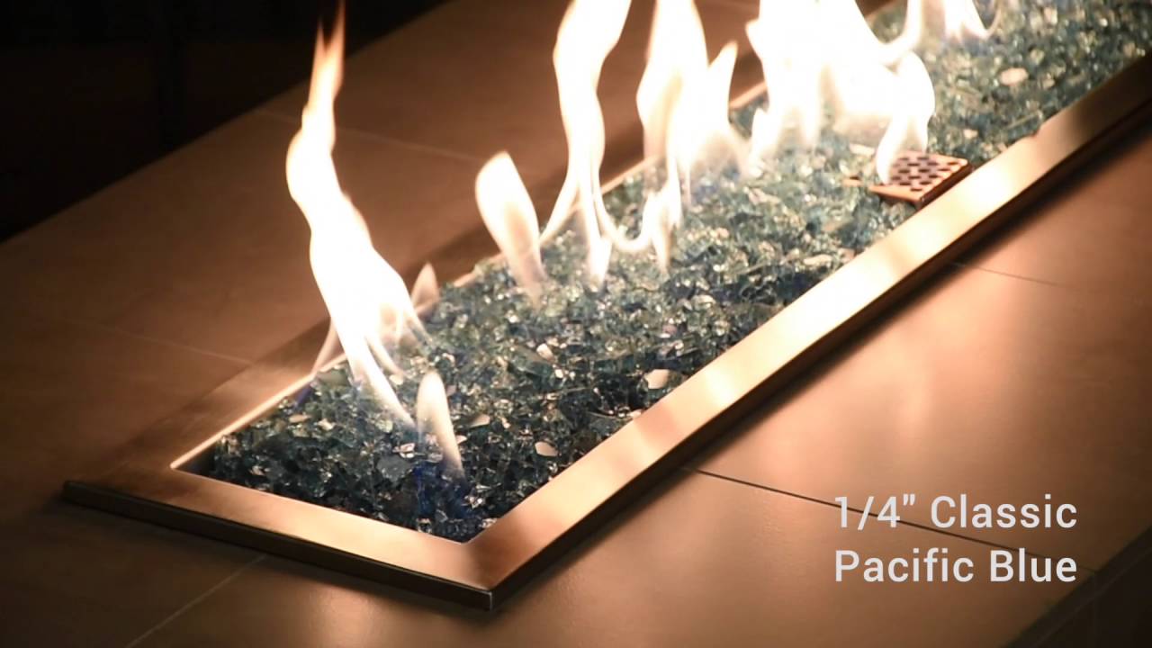 1/4" Pacific Blue Fire Glass - YouTube