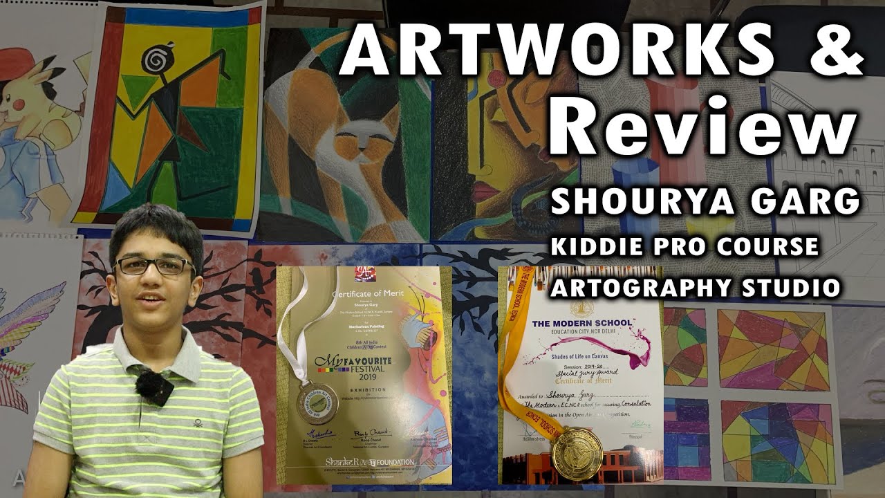 Art work tour and review of Shourya Garg | Artography Studio | Art course for kids - YouTube