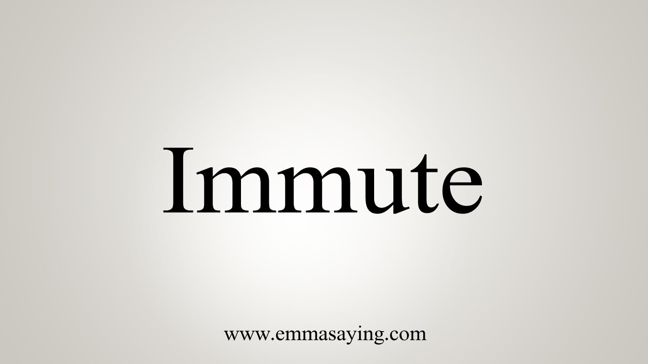 How To Say Immute - YouTube