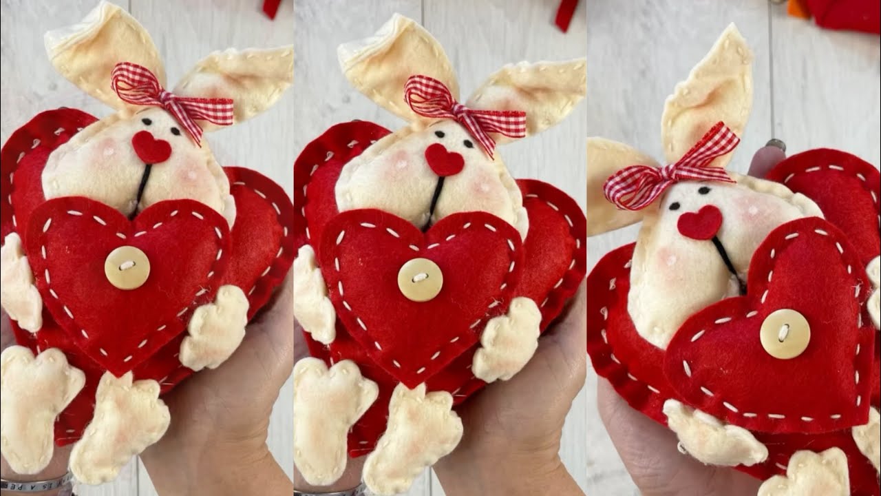 Tutorial cuore coniglietto di San Valentino diy - YouTube