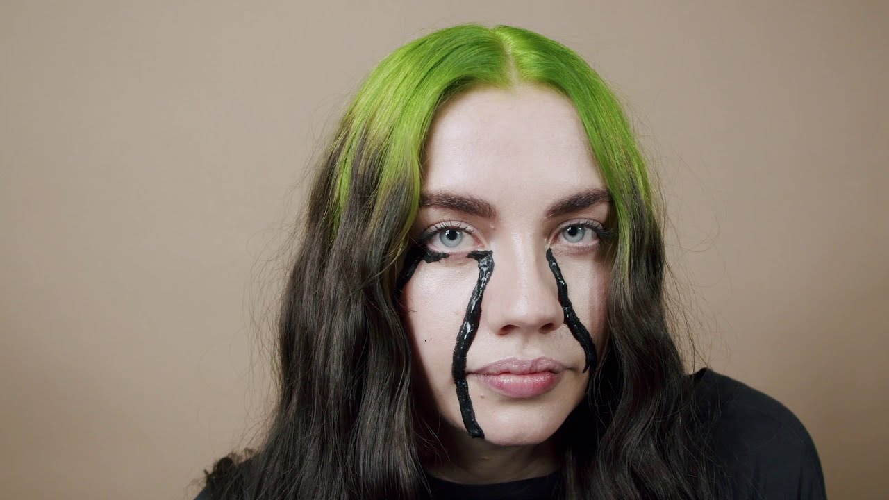 How to get Billie Eilish Hair - Black Hair with Green Roots - YouTube